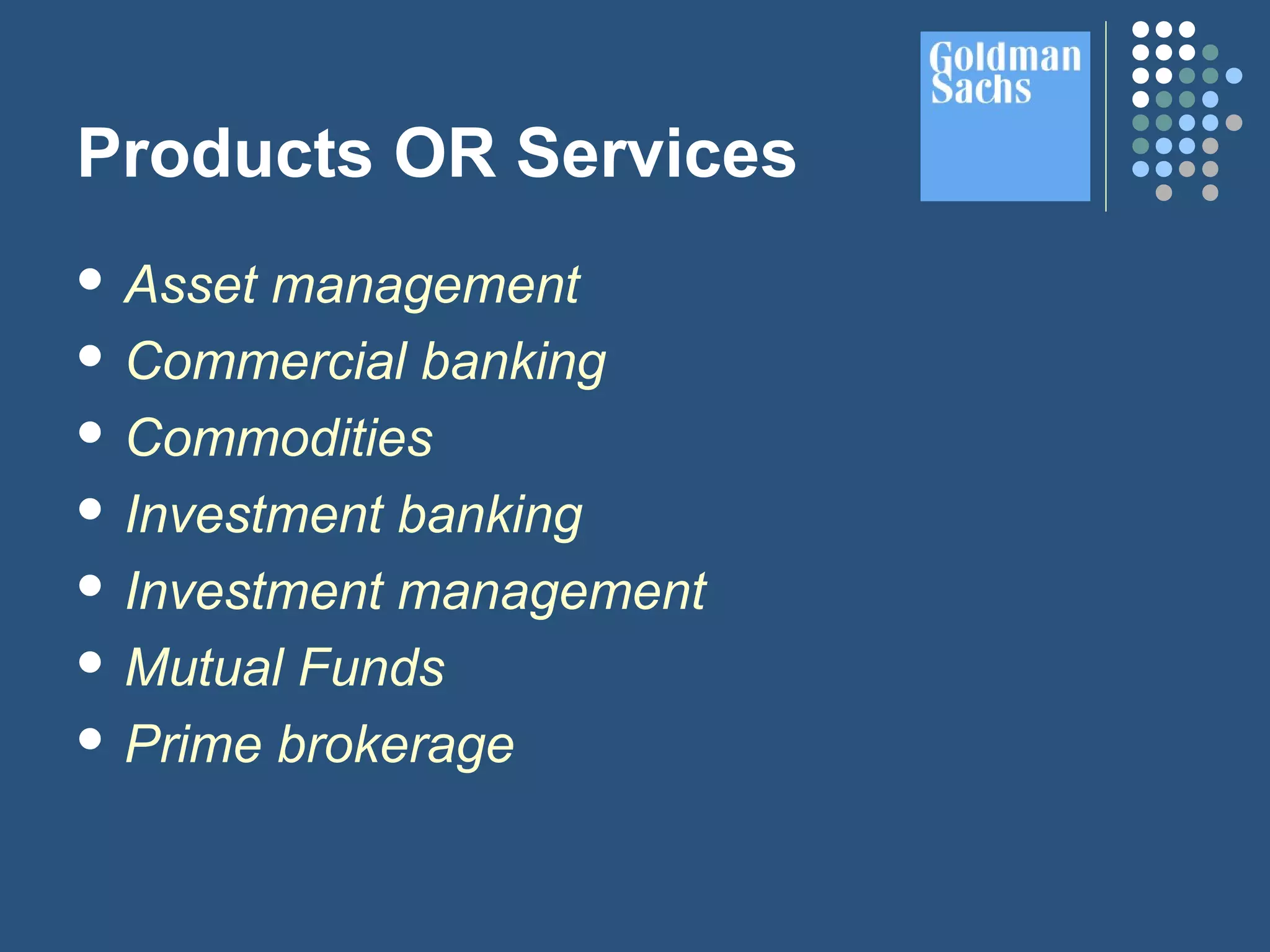 GOLDMAN SACHS | PPT
