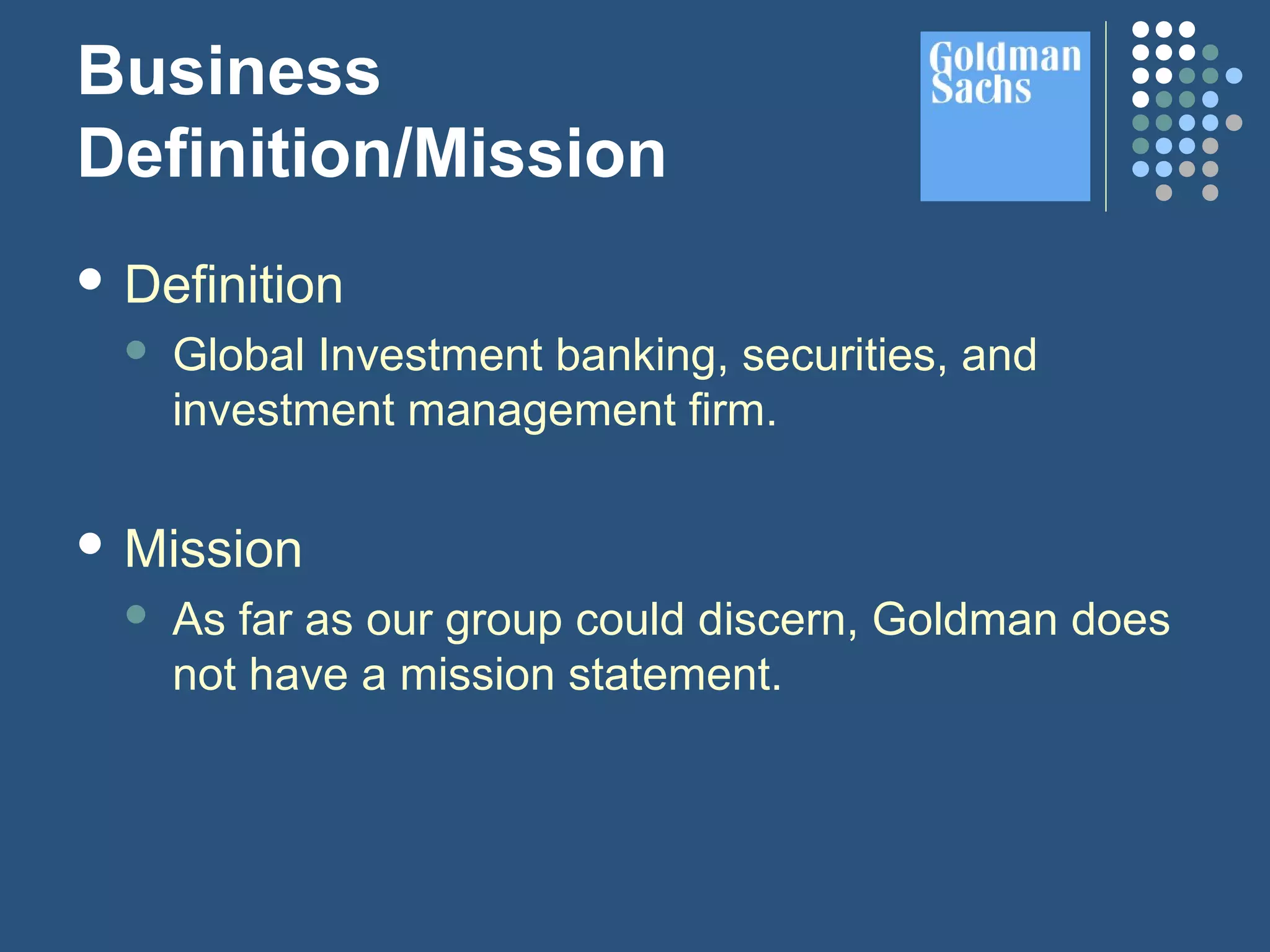 GOLDMAN SACHS | PPT