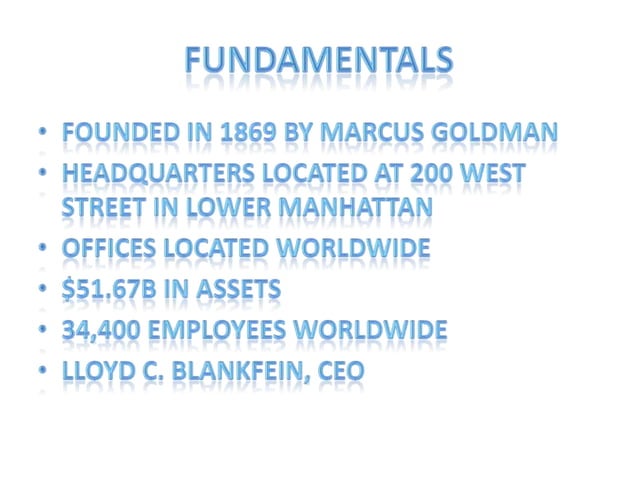 Goldman sachs presentation report | PPTX | Business Banking & Finance ...