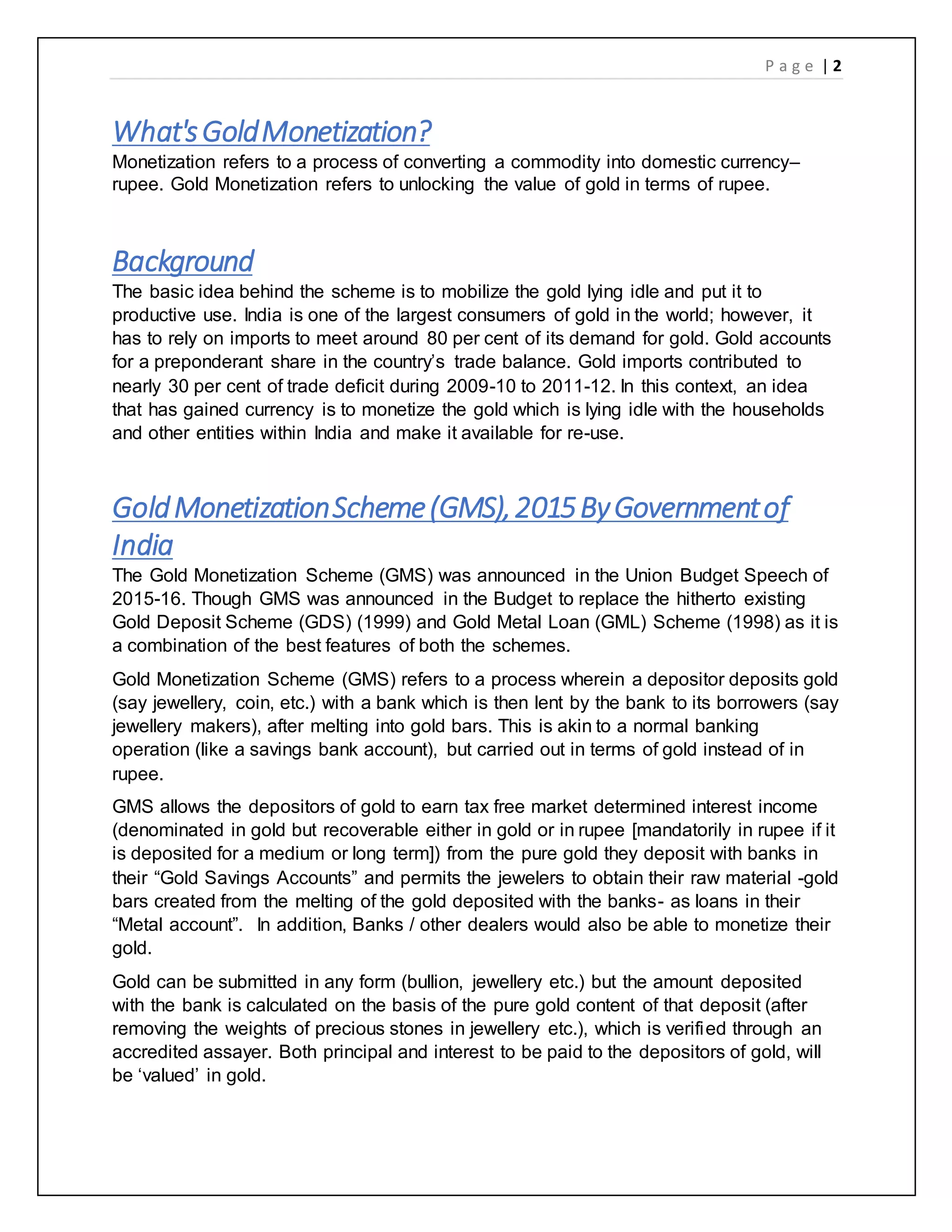 Gold monetization | PDF | Free Download