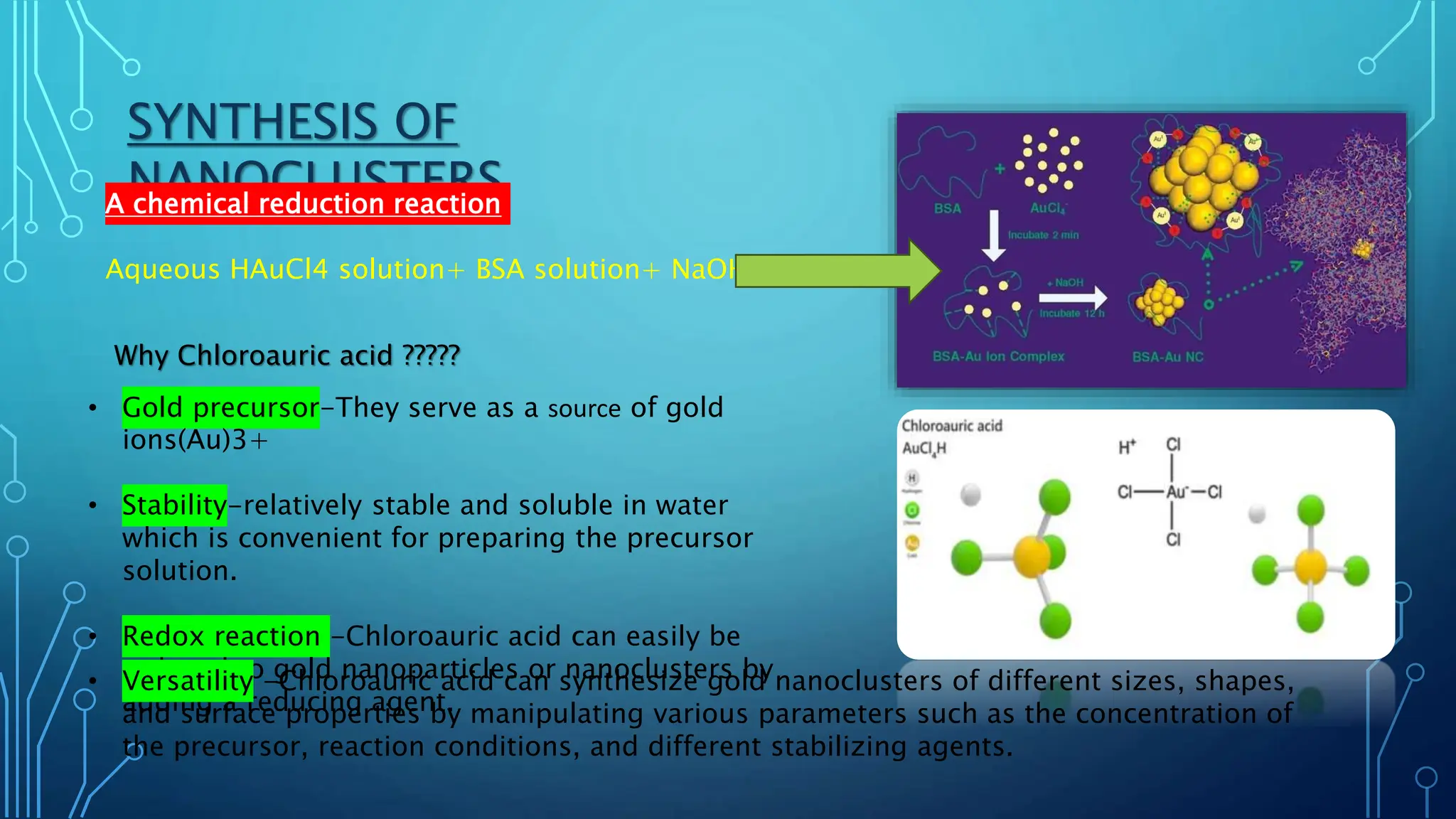 GOLD NANOCLUSTER BSA Protein templated.pptx