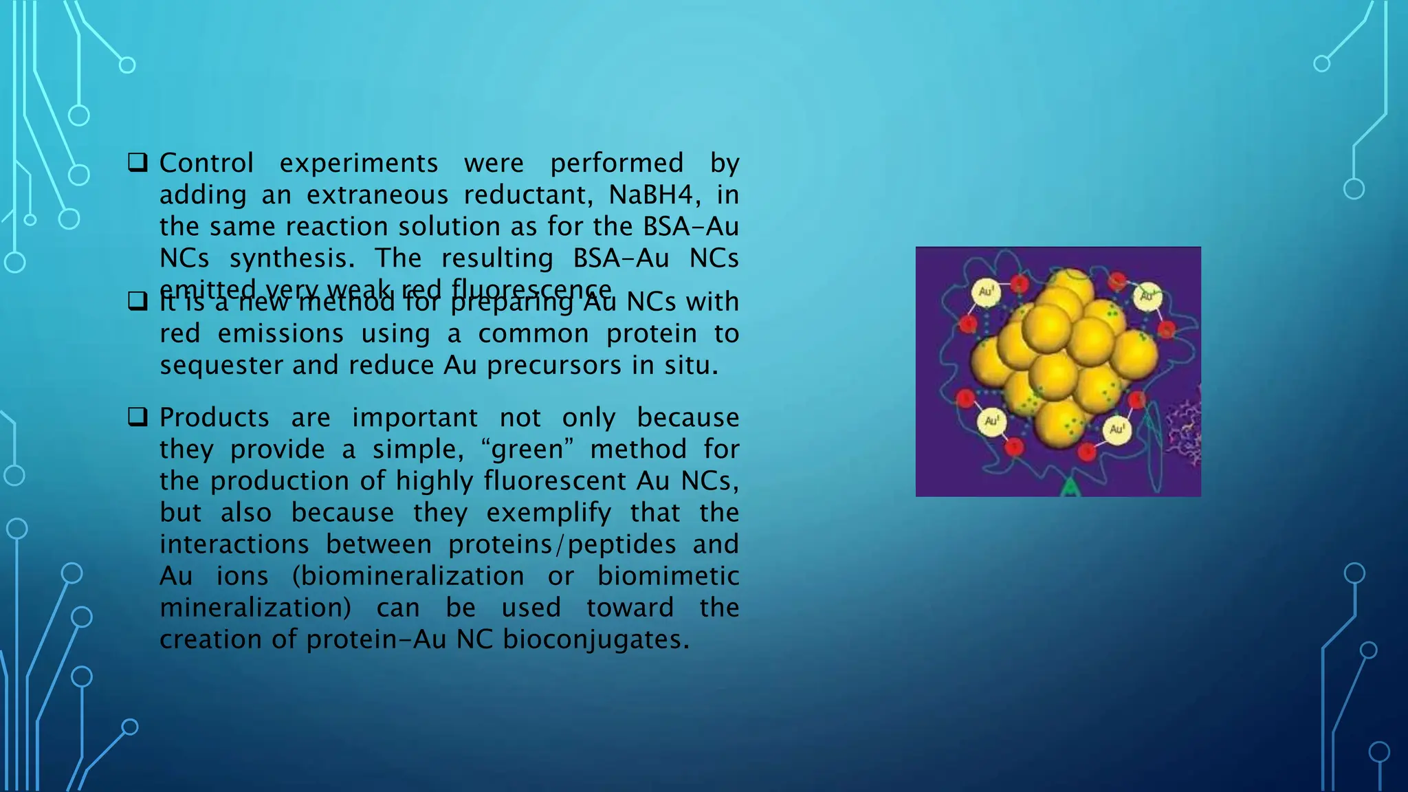 GOLD NANOCLUSTER BSA Protein templated.pptx