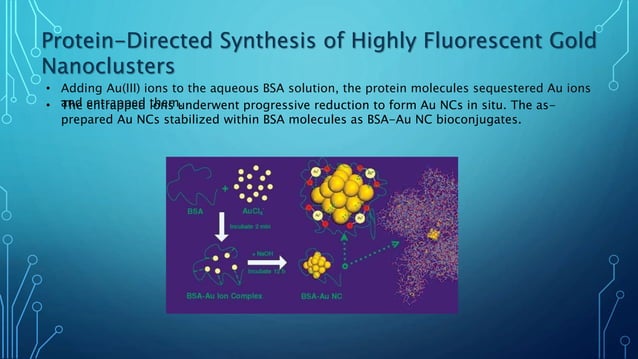 GOLD NANOCLUSTER BSA Protein templated.pptx | Chemistry | Science