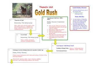 Gold rush unit of work | PDF