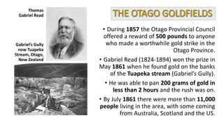 HISTORY OF NEW ZEALAND - The Gold Rushes | PPTX
