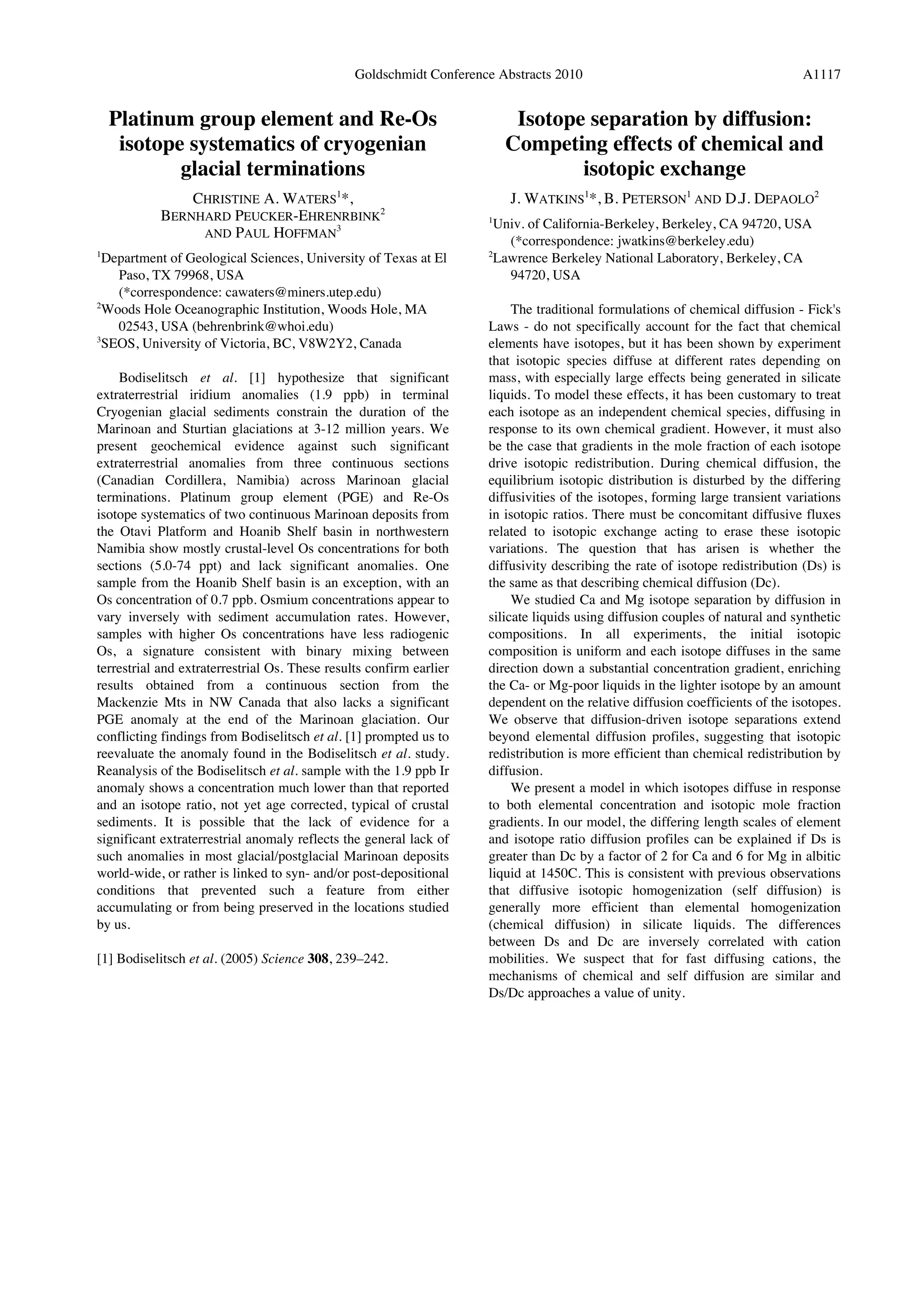 Goldschmidt Conference Abstract 2010 | PDF