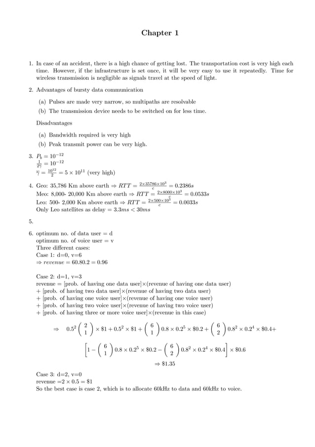 solution manual of goldsmith wireless communication | PDF