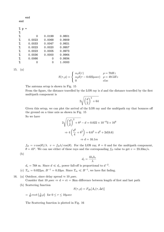 solution manual of goldsmith wireless communication | PDF