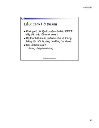 Goldstein crrt tre em - chi dinh - crrt-vn | PDF