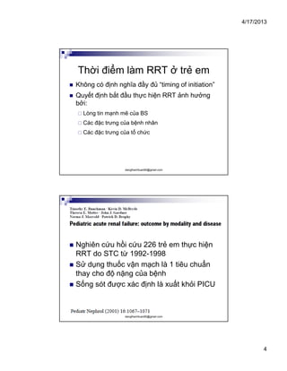 Goldstein crrt tre em - chi dinh - crrt-vn | PDF