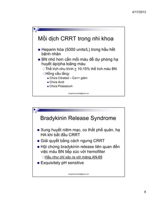 Goldstein crrt tre em - chi dinh - crrt-vn | PDF