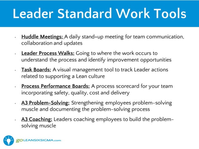 How Leaders Can Support Lean Using Leader Standard Work with ...