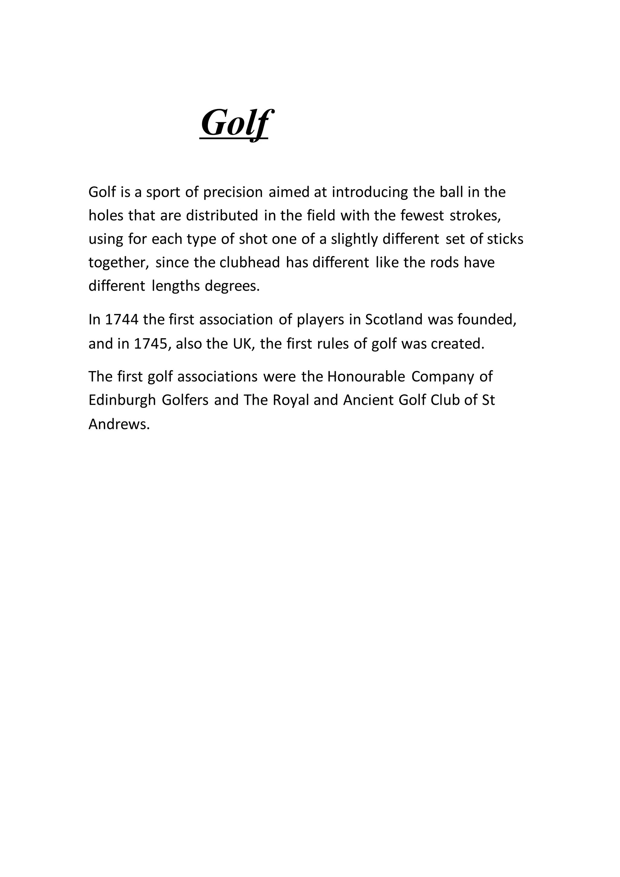 Golf | DOCX