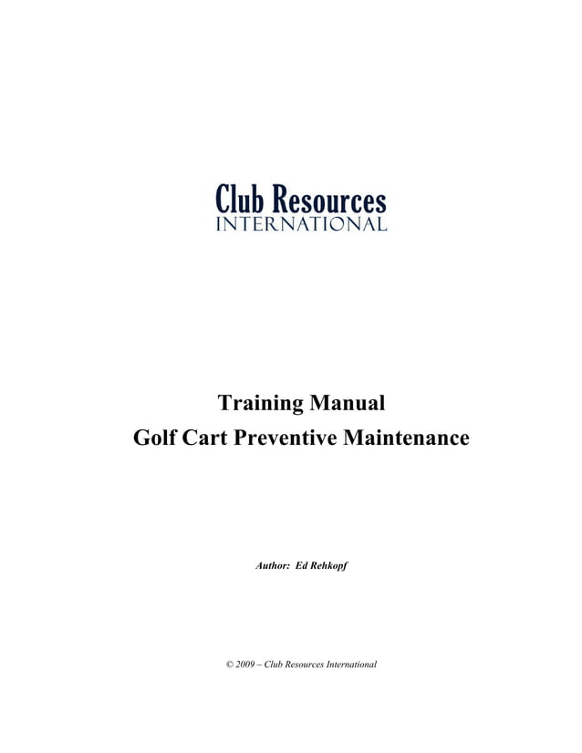 Golf cart preventive maintenance | PDF