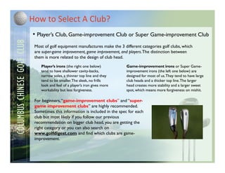 Golf Clubs Buying Guide | PDF