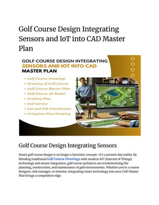 Golf Course Design_ Integrating Sensors and IoT into CAD Master Plan ...