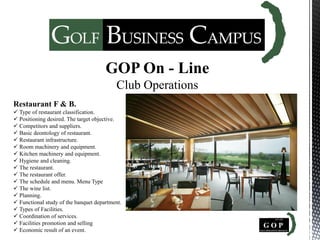 Golf operation program anglo revise 3 | PPT