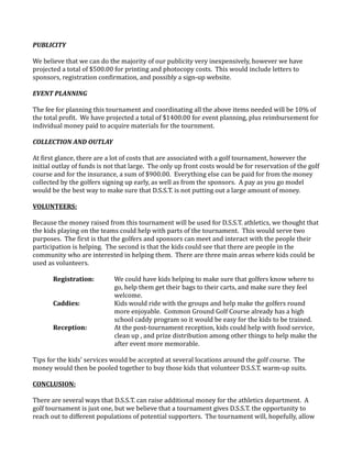 Golf tournament proposal | DOC