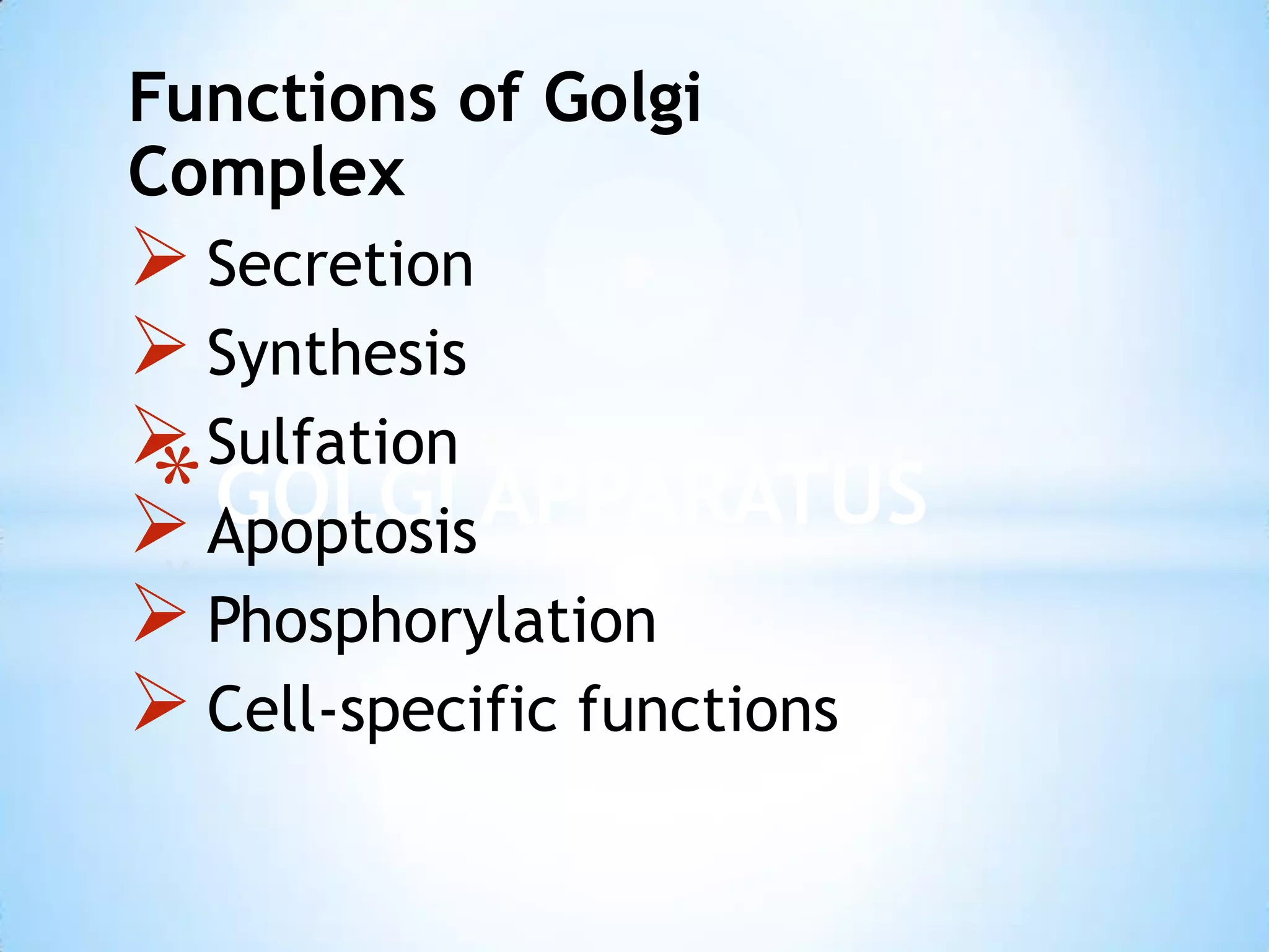 Golgi complex structure and functions | PPTX