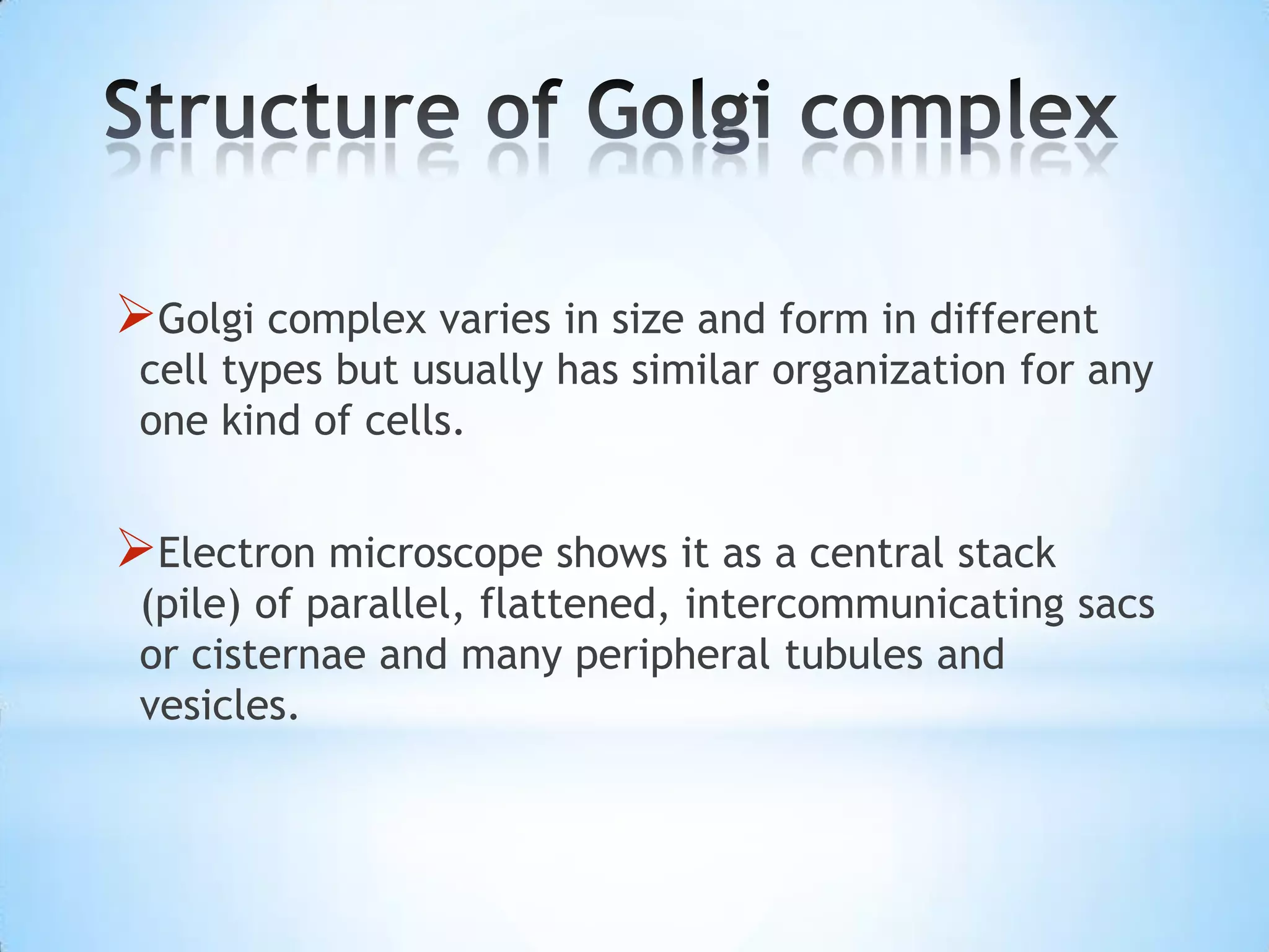 Golgi complex structure and functions | PPTX