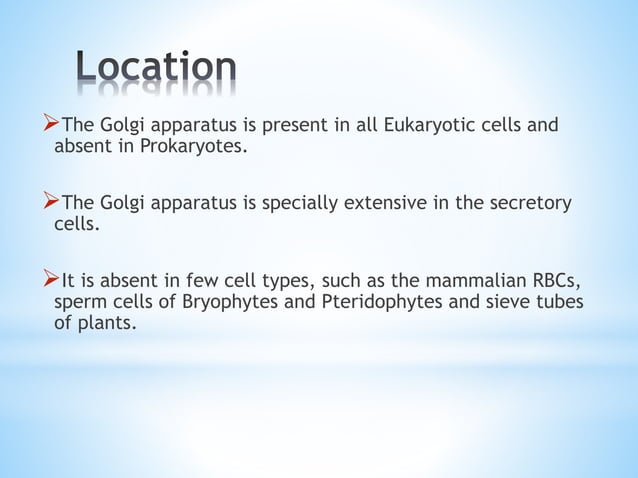Golgi complex structure and function | PPTX