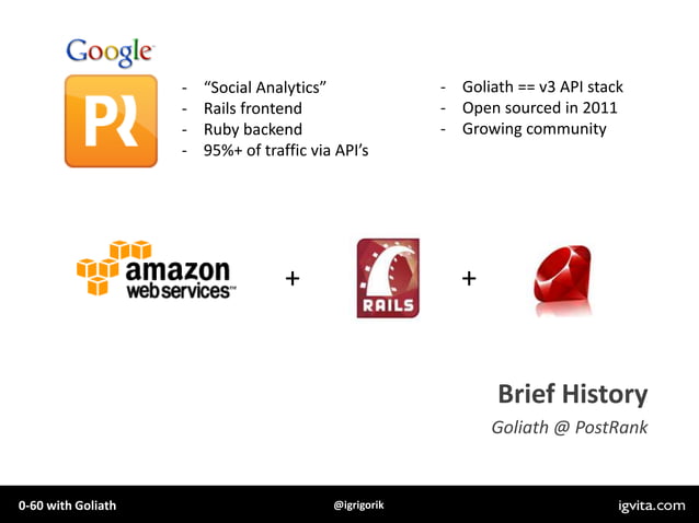 0-60 with Goliath: High performance web services | PPT