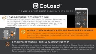 GoLoad Dynamic Load Matching Combats Trucking Capacity Crisis | PDF