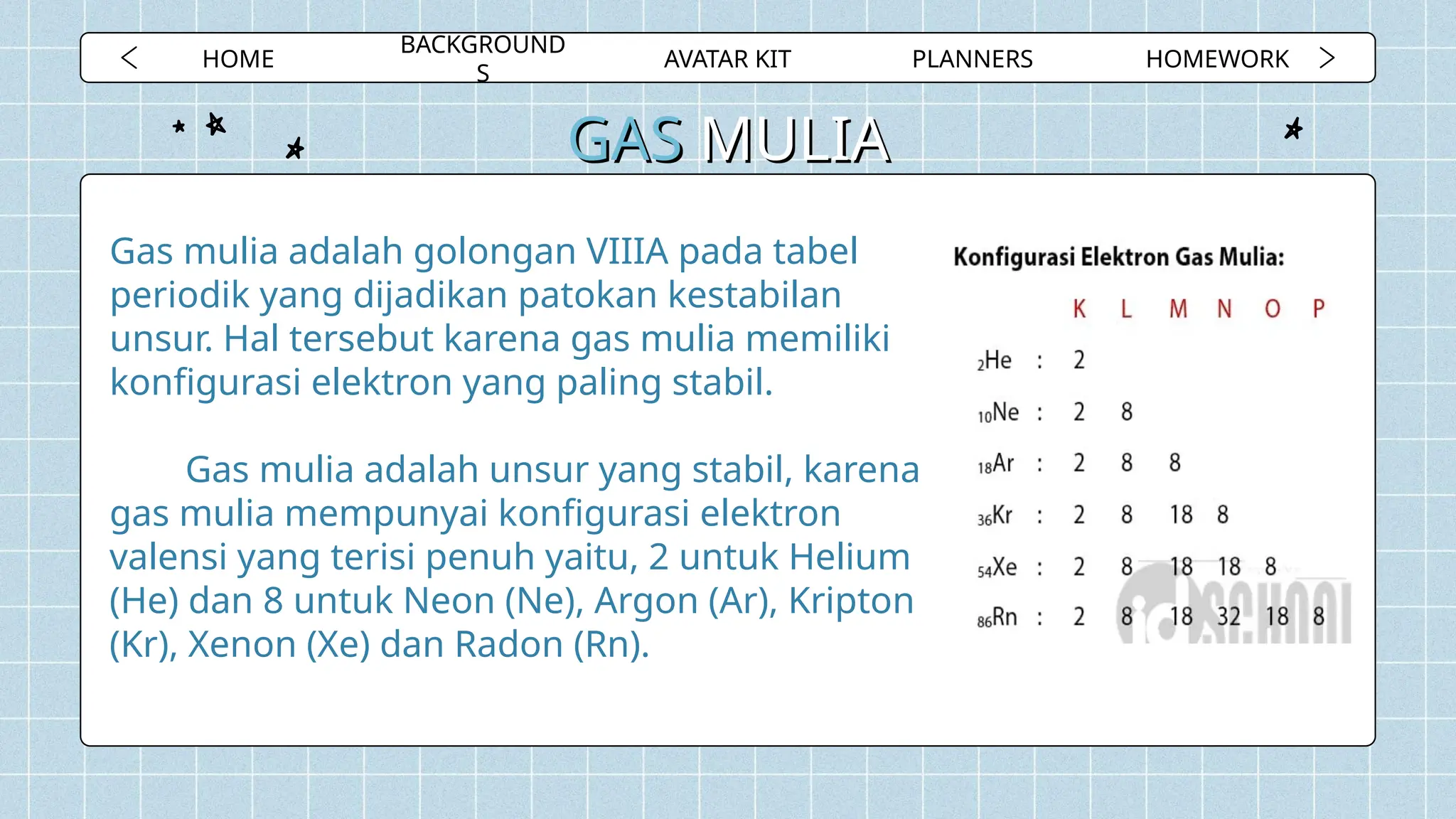 Bilangan Kuantum dan Konfigurasi Elektron Unsur Golongan VIII A | PPTX