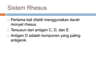 Sistem Golongan Darah dan Transfusi Darah | PPTX