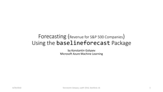 Forecasting Multiple Time Series Using the baselineforecast R Package | PDF