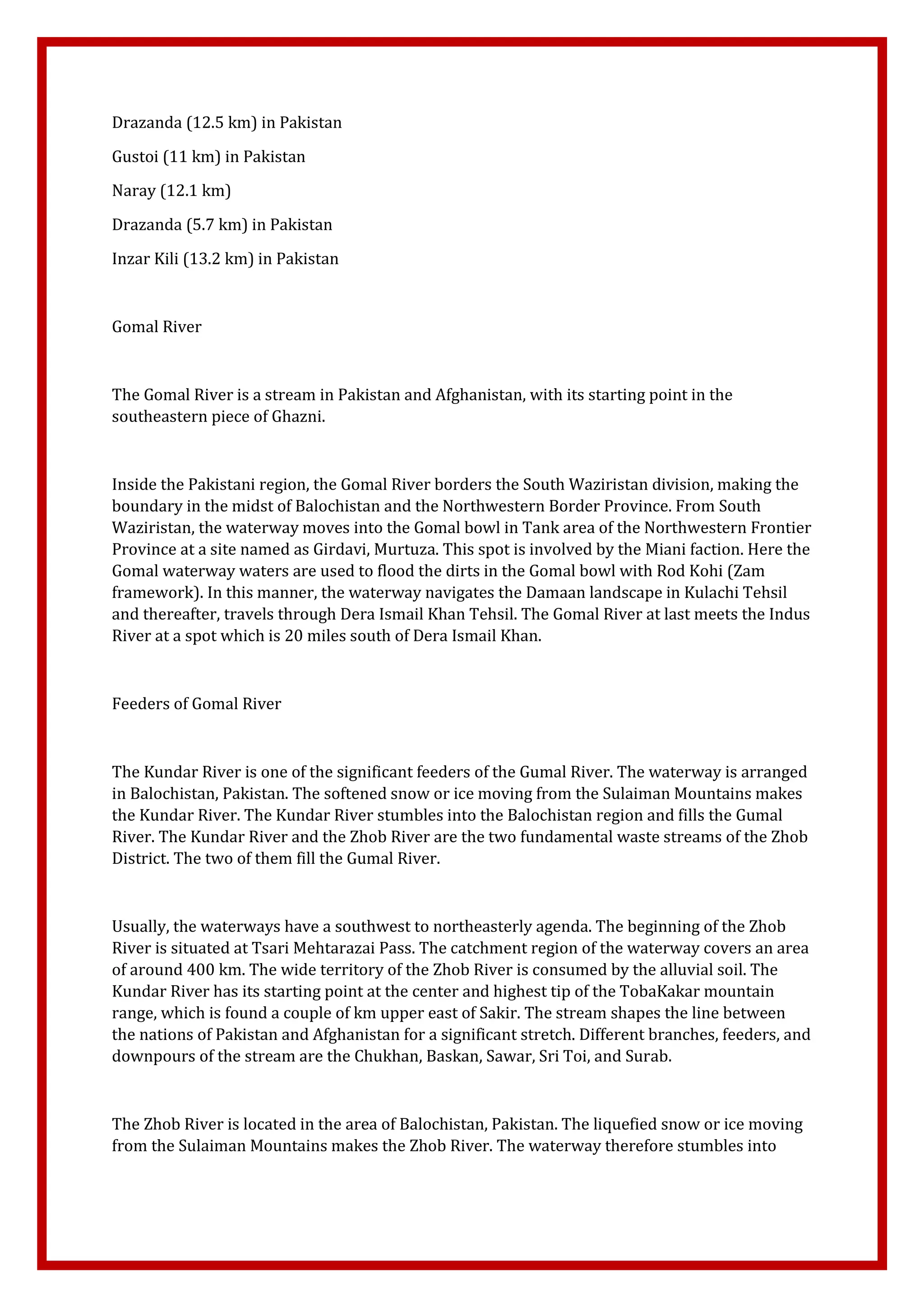 Gomal pass | Upsc | PDF | Asia Travel | Travel Locations