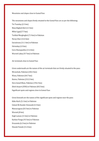 Gomal pass | Upsc | PDF | Asia Travel | Travel Locations