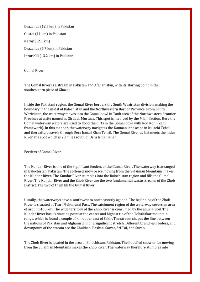 Gomal pass | Upsc | PDF | Asia Travel | Travel Locations