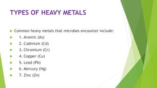 Heavy metals tolerance in microbes - environmental microbiology | PDF