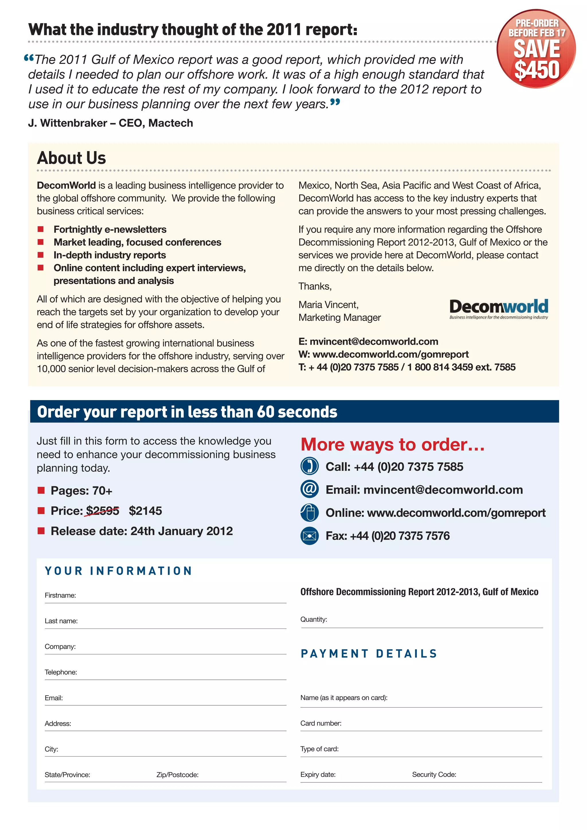 GoM Decommissioning Report Brochure | PDF | Financial Regulation | Economy