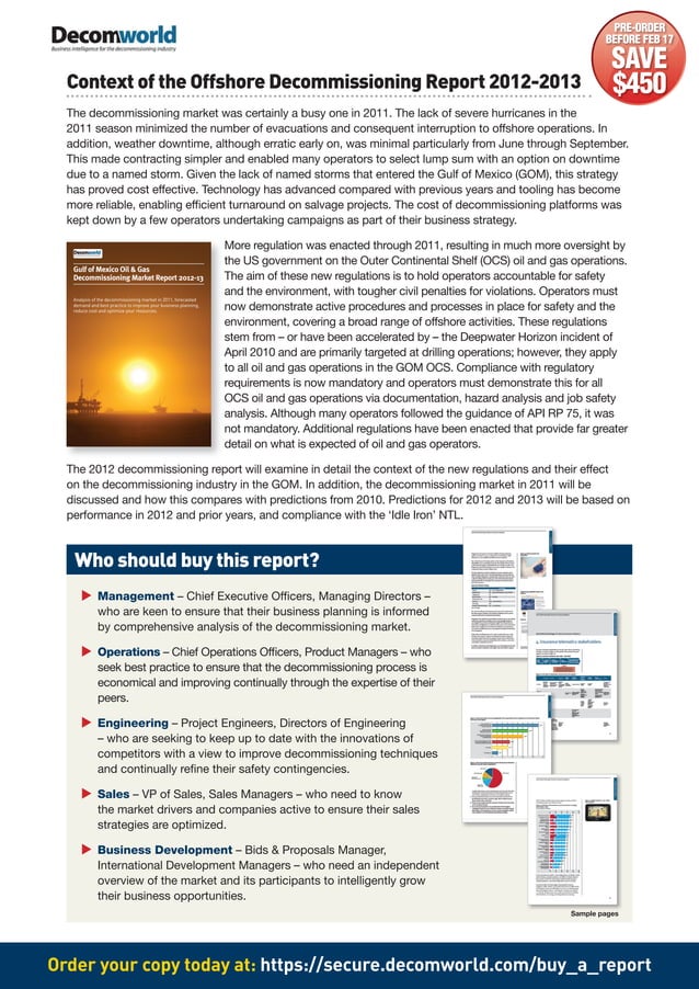 GoM Decommissioning Report Brochure | PDF | Financial Regulation | Economy