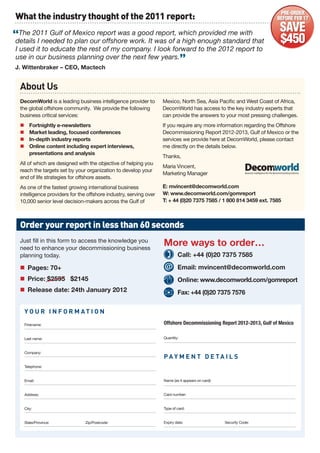 GoM Decommissioning Report Brochure | PDF