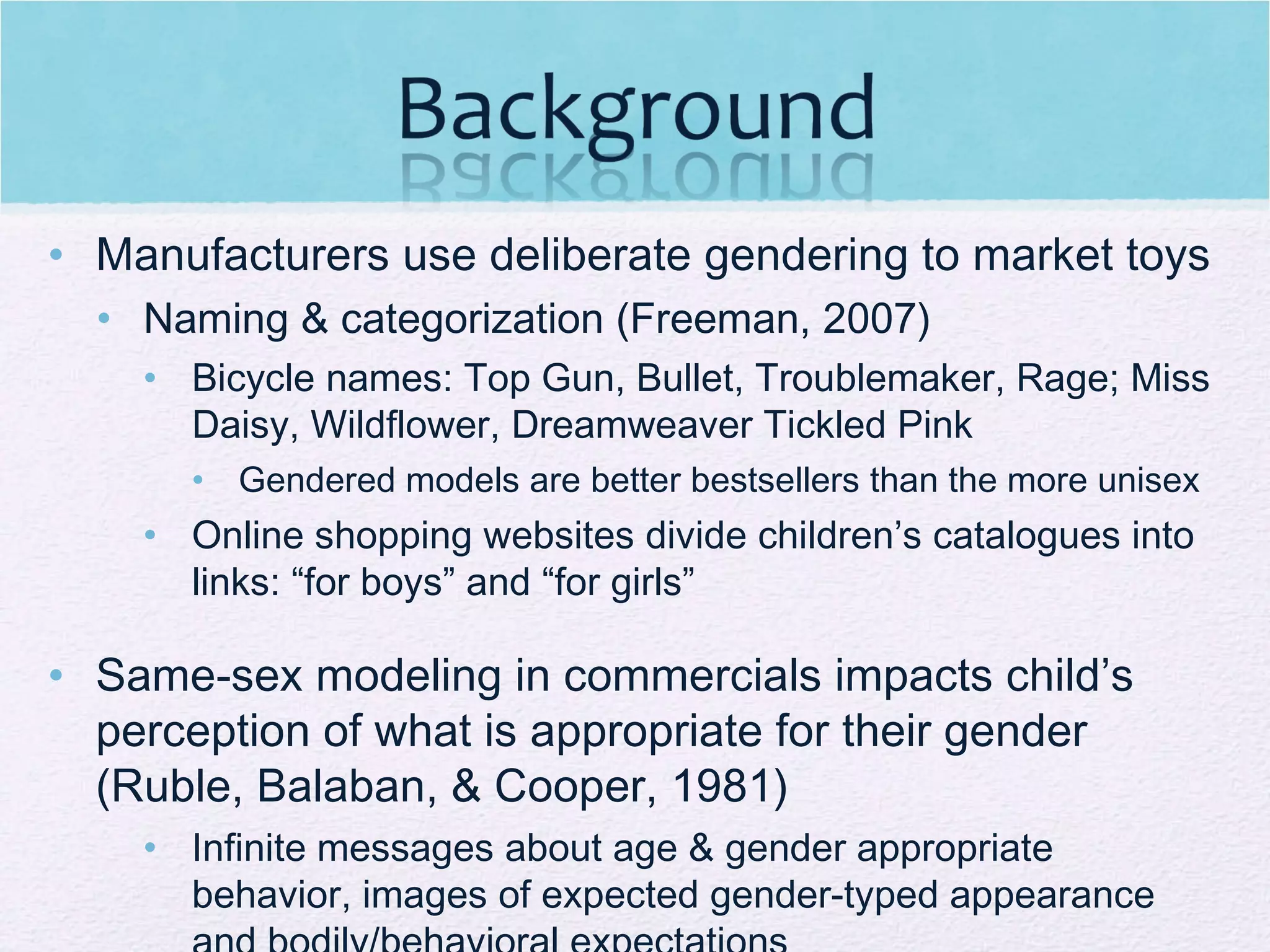 Toys and Gender Socialization | PPT