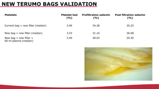 Validation of new blood bags for blood fractioning using reveos system ...