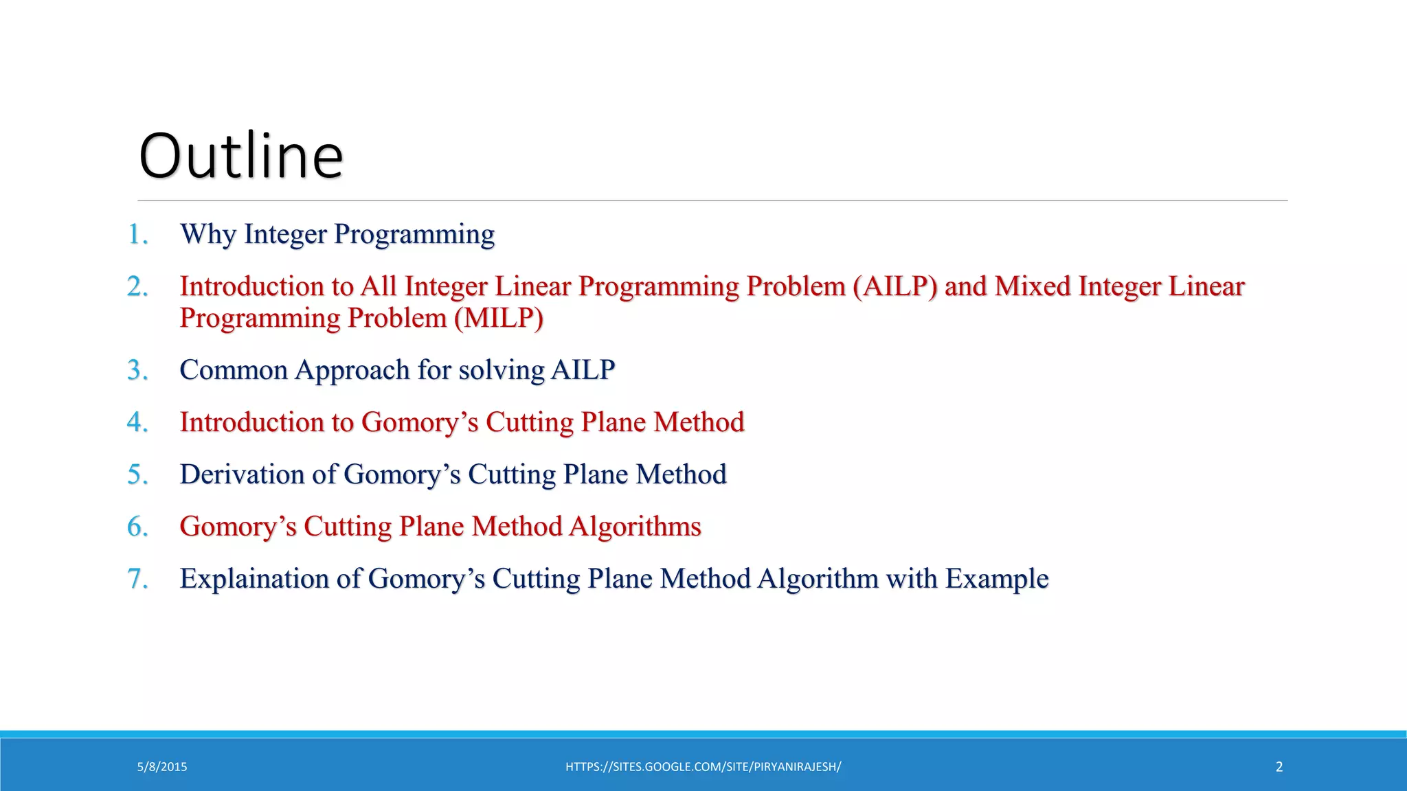Gomorys Cutting Plane Method Pdf Programming Languages Computing
