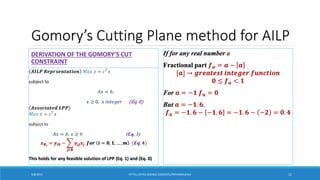 Gomory's cutting plane method | PDF