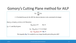 Gomory's cutting plane method | PDF