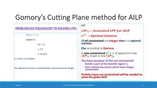 Gomory's cutting plane method | PDF