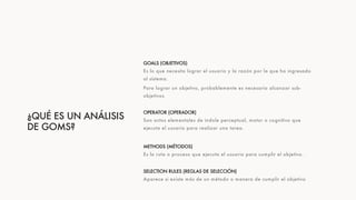 Analisis de Usabilidad GOMS: Goals, Objectives, Method, Selection of ...