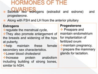 Gonads- Secretion, Function and Regulation | PPT