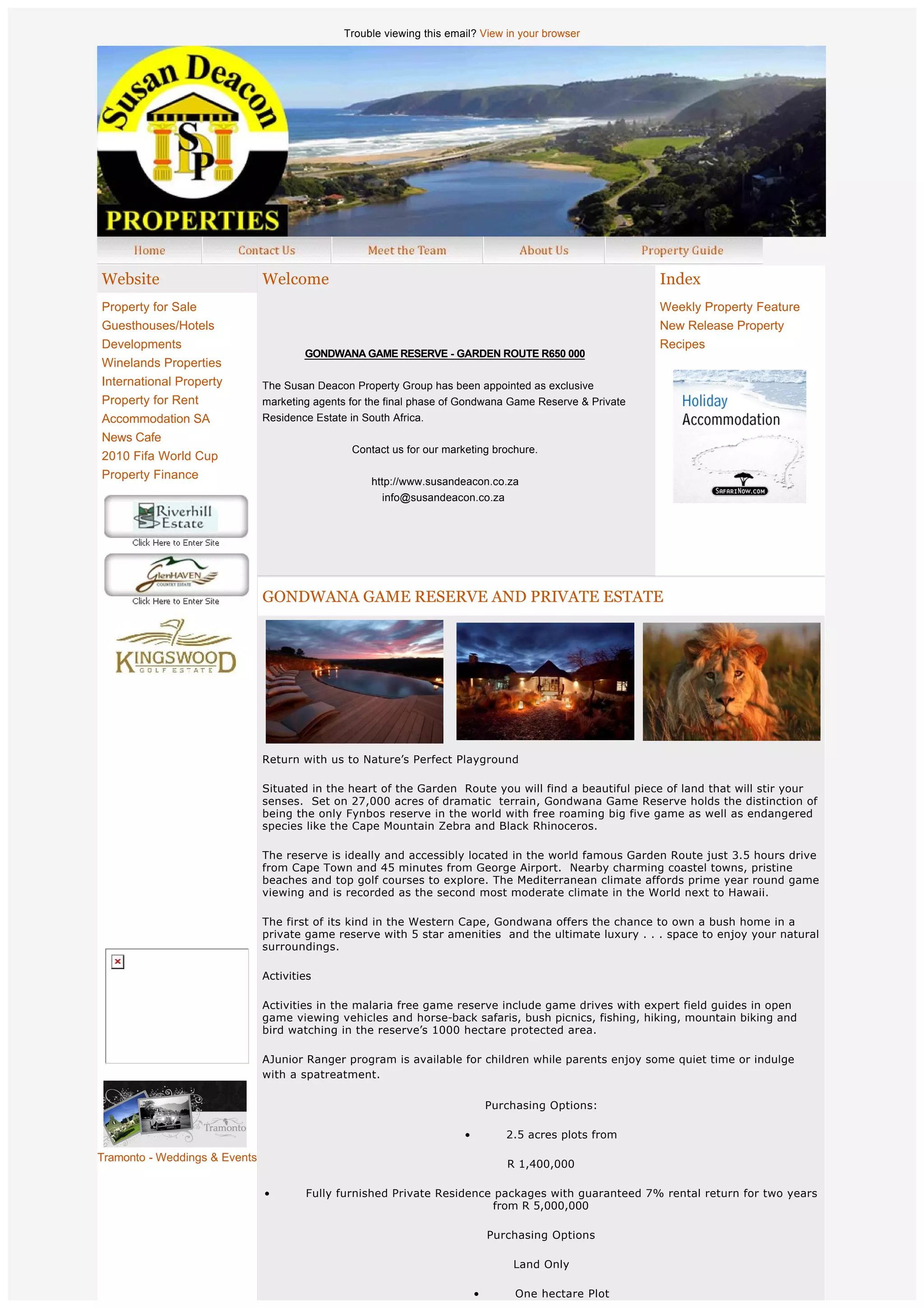 Gondwana Game Reserve splash | PDF