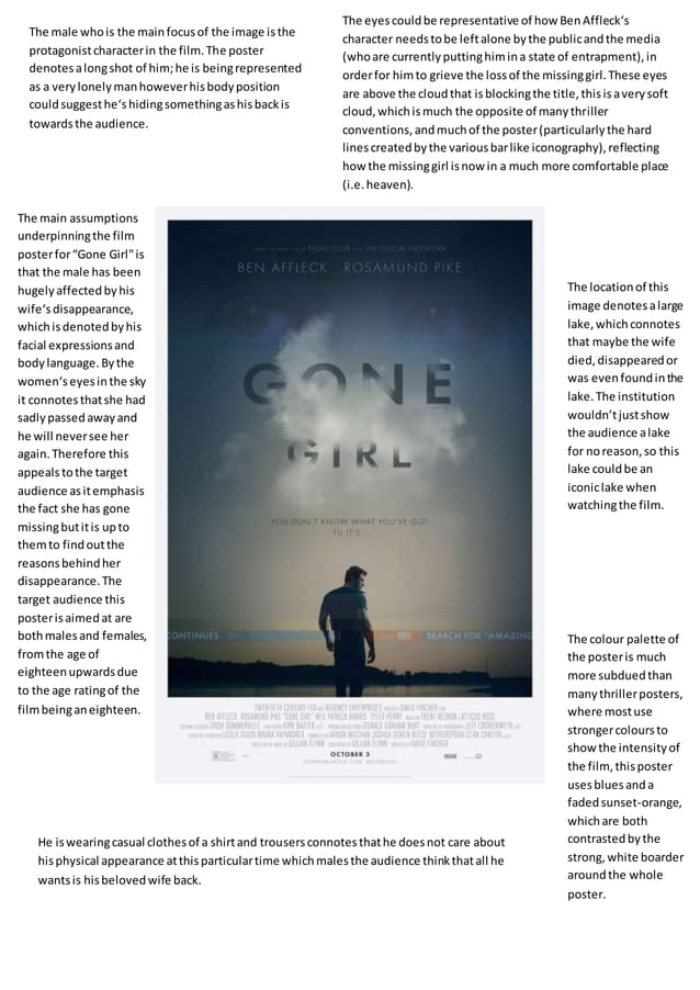 Gone Girl Film Cover Analysis | PDF
