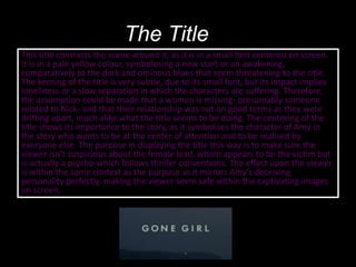 'Gone girl' Opening scene annotation | PPTX