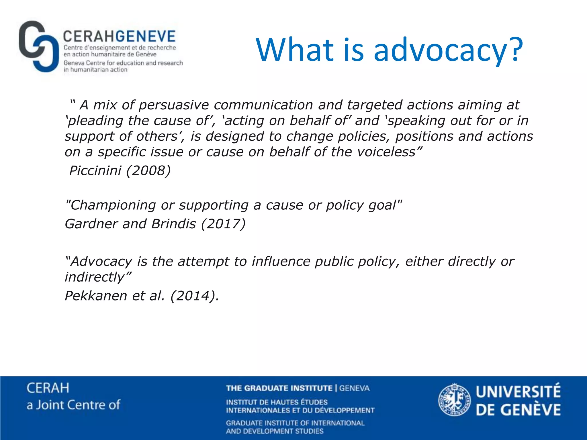 Humanitarian advocacy | PDF