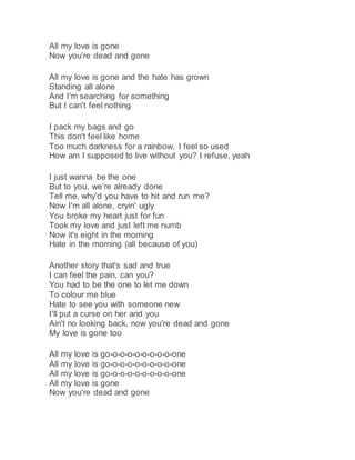 Gone rose letra | DOCX